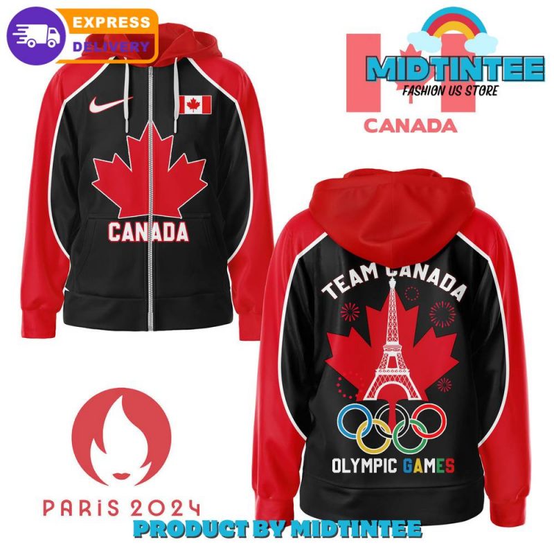 Olympic Paris 2024 Team Canada Nike Zip Hoodie - Midtintee