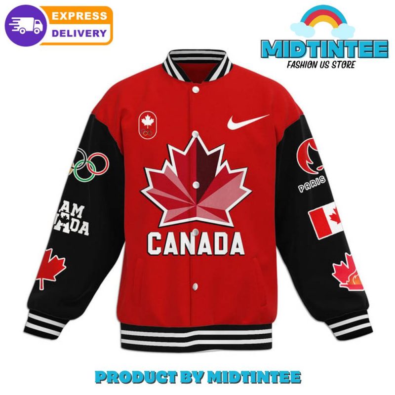 Olympic Paris Team Canada 2024 Nike Baseball Jacket - Midtintee