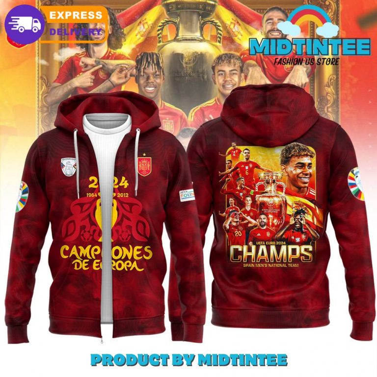 Spain Champions UEFA Euro 2024 Hoodie - Midtintee