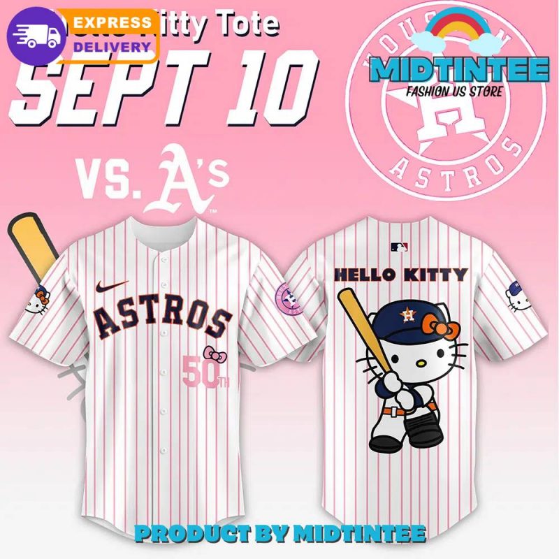 2024 Houston Astros Hello Kitty Night Baseball Jersey - Midtintee