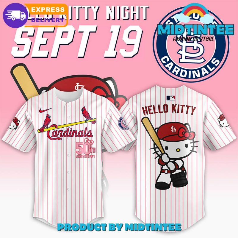 St Louis Cardinals x Hello Kitty Night 50th Baseball Jersey - Midtintee
