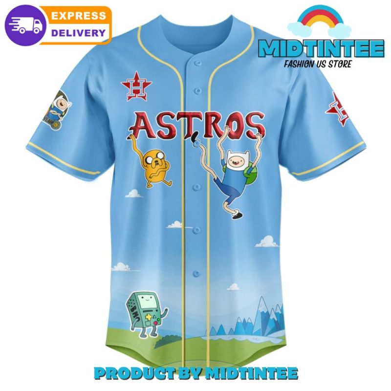 Houston Astros x Adventure Time Cartoon Baseball Jersey - Midtintee