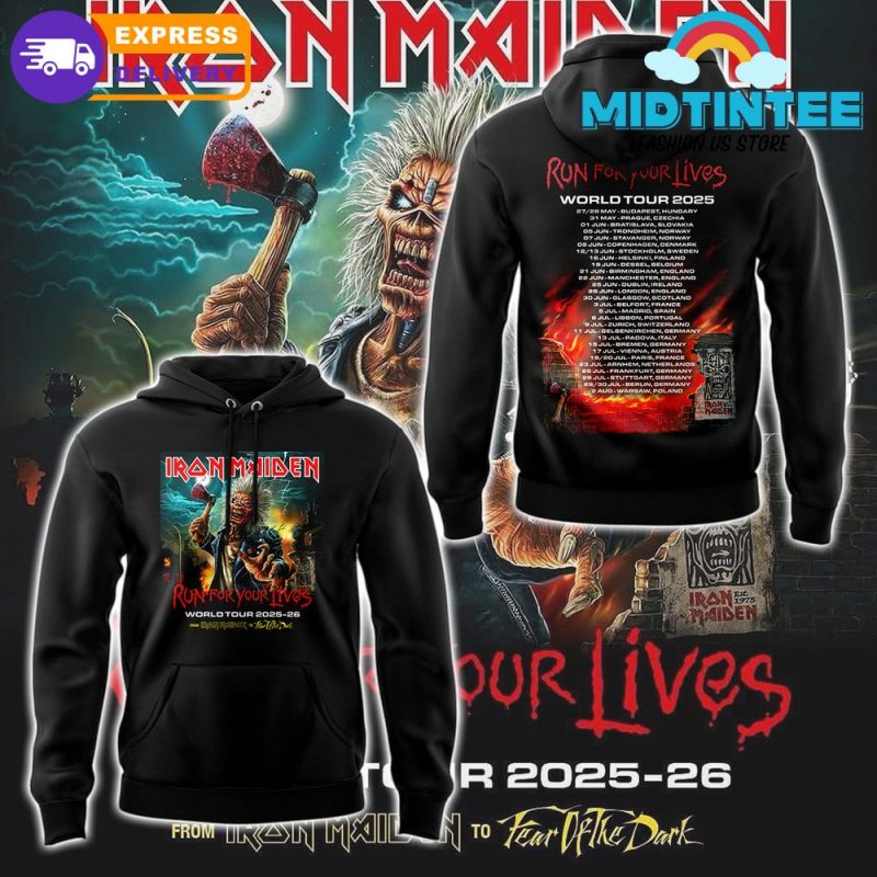 Iron Maiden Run For Your Lives World Tour 2025 Hoodie Set - Midtintee