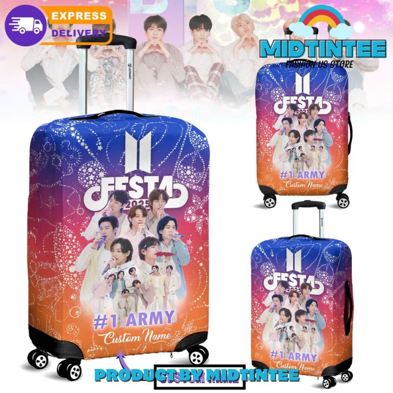 BTS Festa 2025 Gift For Fans Custom Name Luggage Cover - Midtintee